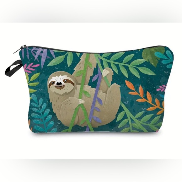 Bags | Sloth Bag Bundle Tote Bag Makeup Case Coin Purse All New In ...